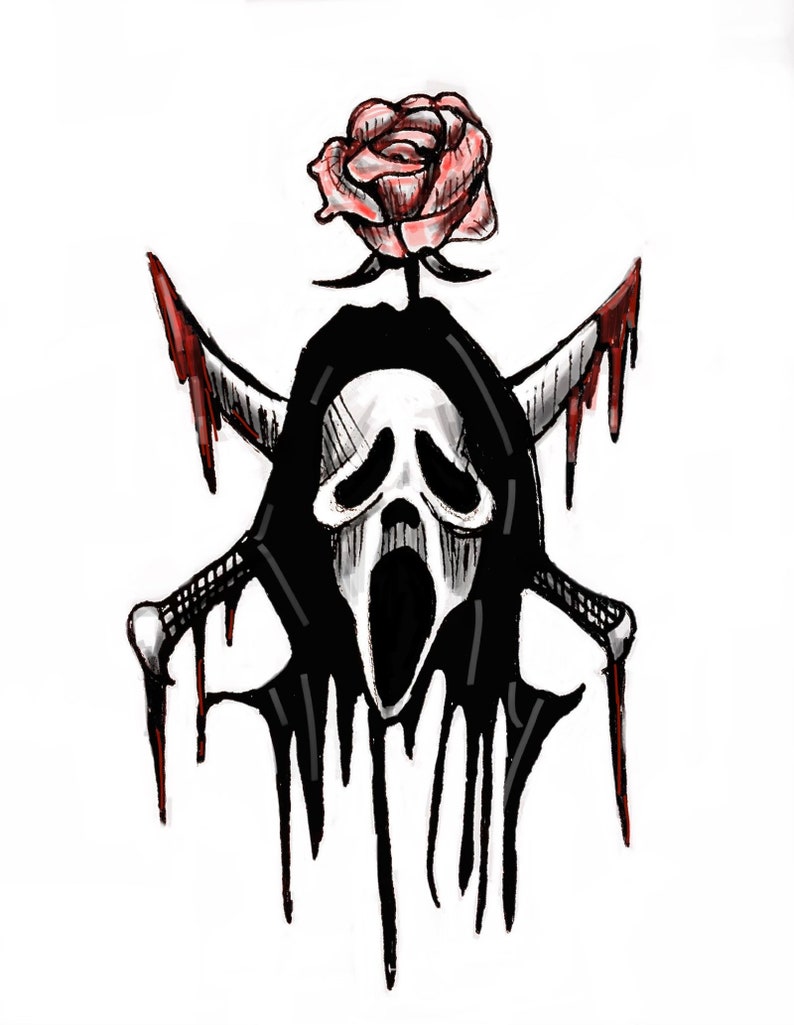 Ghostface Sticker and Print - Etsy