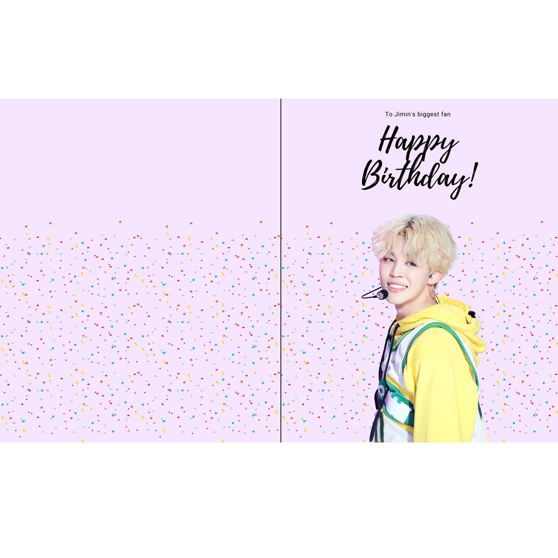 BTS Jimin Birthday Card, Printable Greeting Card, Folded Birthday Card ...