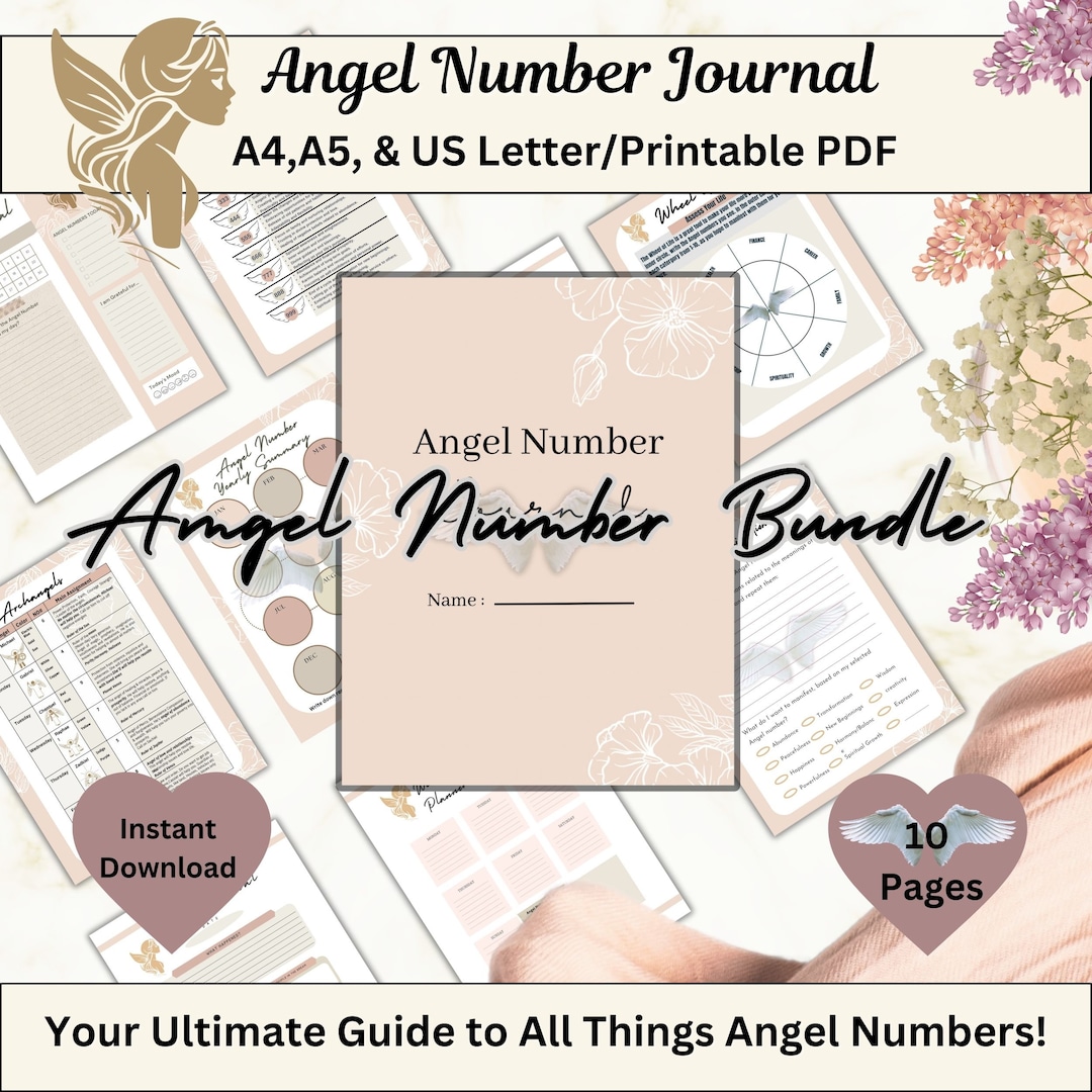 Angel Number Journal & Guidebook: Archangel Insights,angel Numbers,law ...
