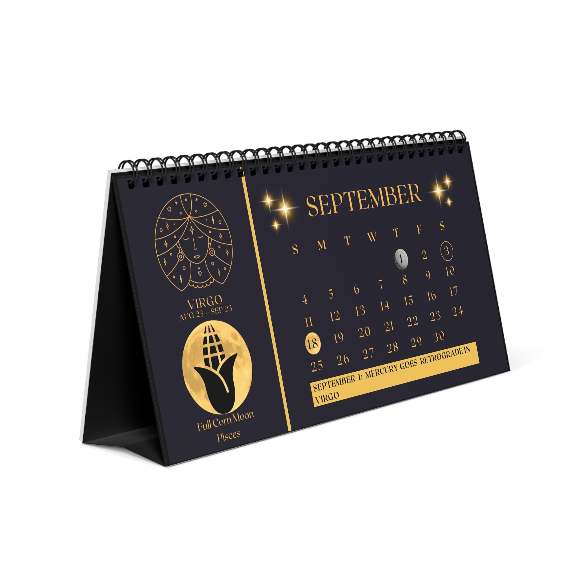 2024 Lunar Phase Astrological Desk Calendar Moon Phases - Etsy
