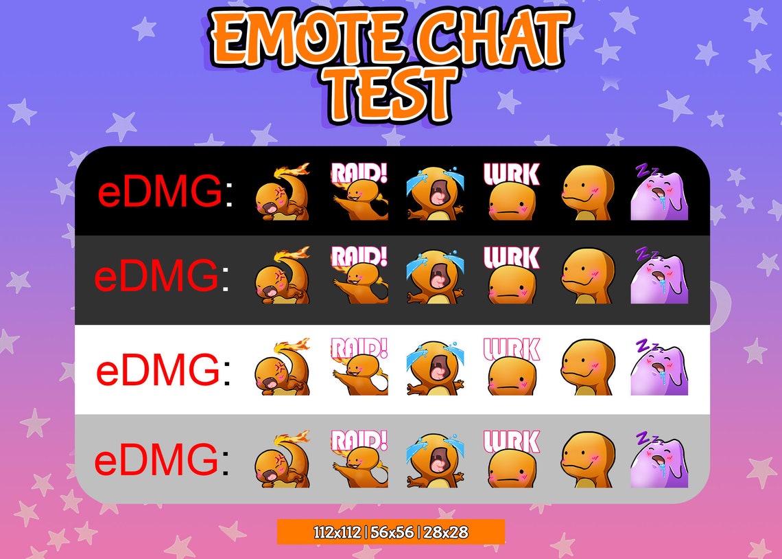 Cute Chibi Pokemon Ditto Charmander Mad Single Emote for Twitch ...