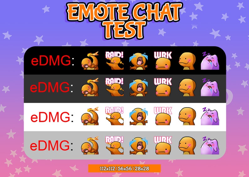 Cute Chibi Pokemon Ditto Charmander Mad Single Emote for Twitch ...