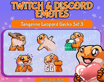 Leopard Gecko Emotes twitch, Kick, Youtube, Discord - Etsy