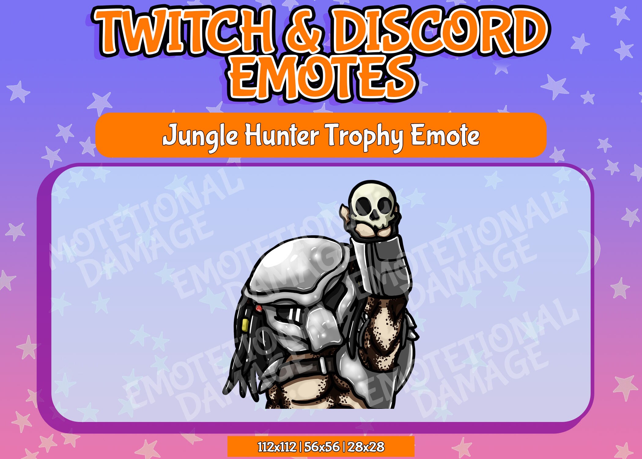 Predator Jungle Hunter Trohpy Emote for Twitch Discord & - Etsy