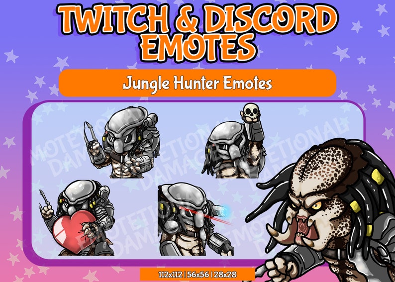 Predator Jungle Hunter Emote Pack for Twitch, Discord, & Youtube Alien ...