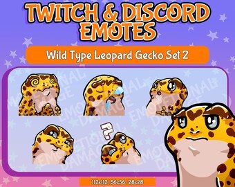 6 Wild Type Leopard Gecko Emote Set for Twitch Discord & - Etsy