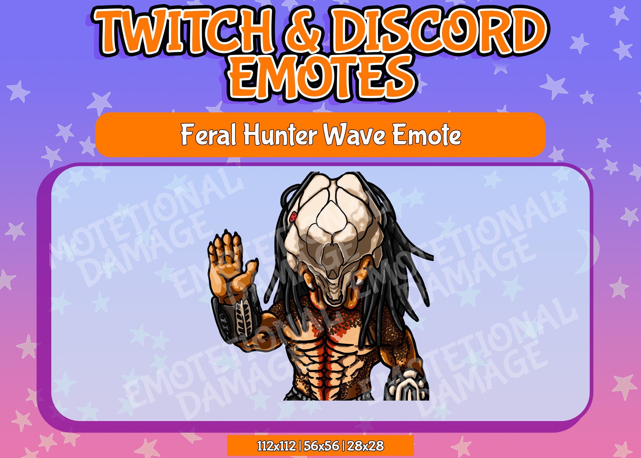 Predator Feral Hunter Wave Emote for Twitch, Discord, & Youtube Alien ...