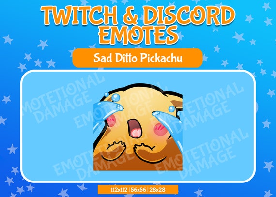 Cute Chibi Pokemon Pikachu Ditto Crying Single Emote for - Etsy