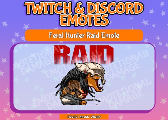 Predator Feral Hunter Raid Emote for Twitch Discord & - Etsy