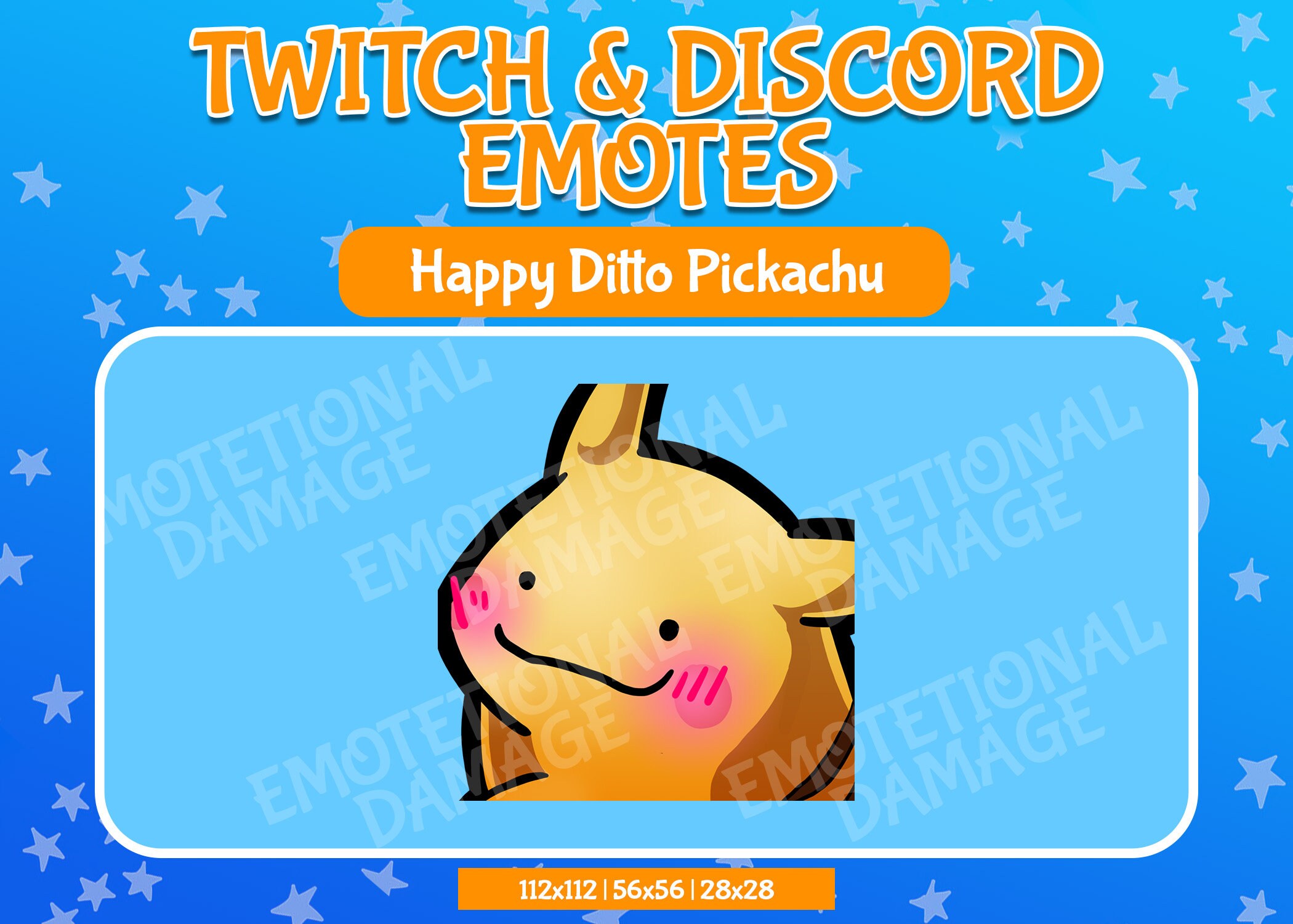 Cute Chibi Pokemon Pikachu Ditto Happy Single Emote for - Etsy