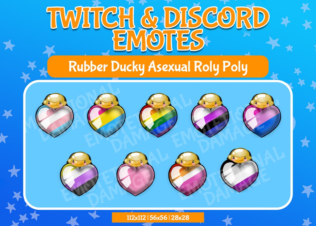 9 Rubber Ducky Isopod / Roly Poly Pride Heart Emotes for Twitch ...
