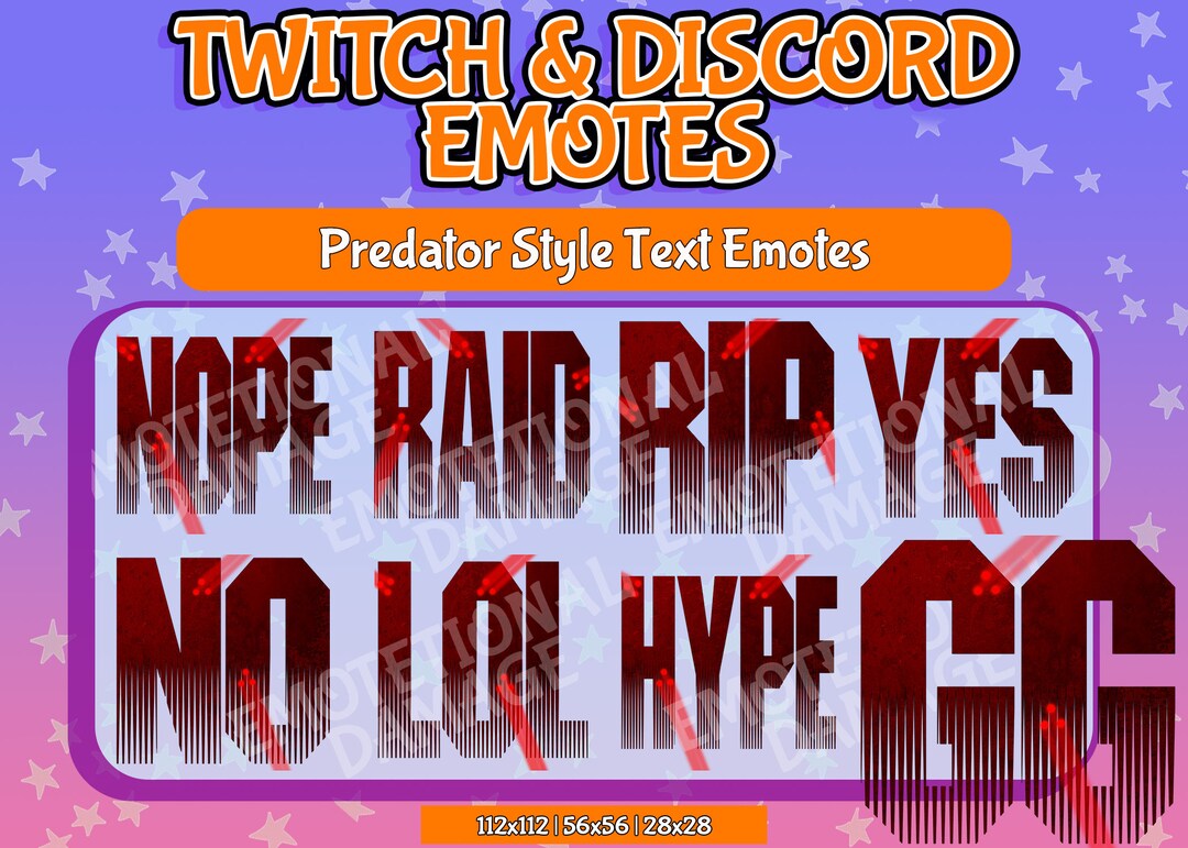 Predator Title Style Emote Text Pack for Twitch Discord & - Etsy Australia