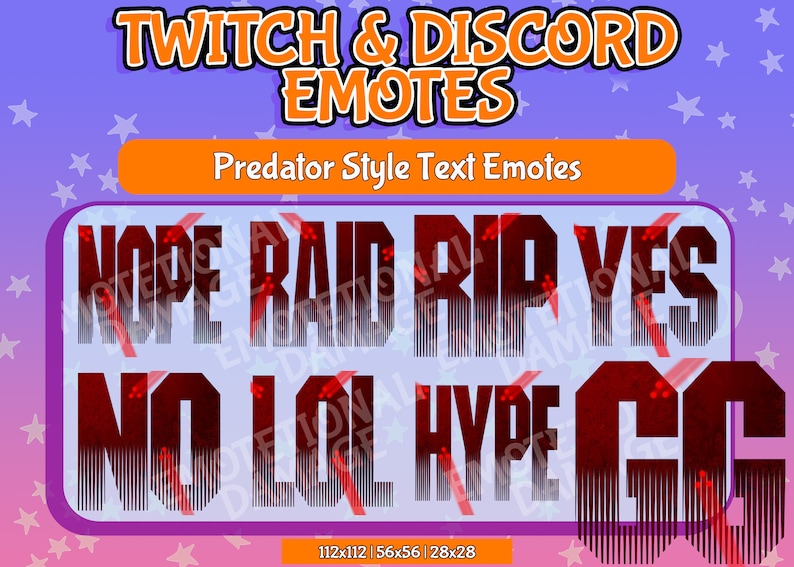 Predator Title Style Emote Text Pack for Twitch Discord & - Etsy Australia