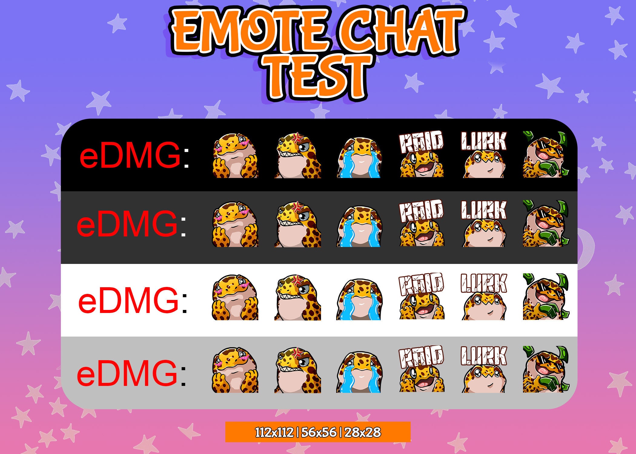 6 Wild Type Leopard Gecko Emote Set for Twitch, Discord, & Youtube ...