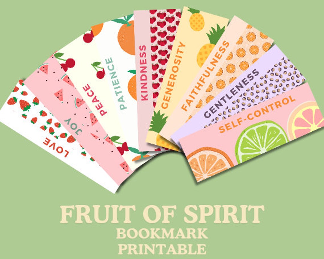 Fruit of the Spirit, Printable Bookmark, Bible Verse, Christian ...