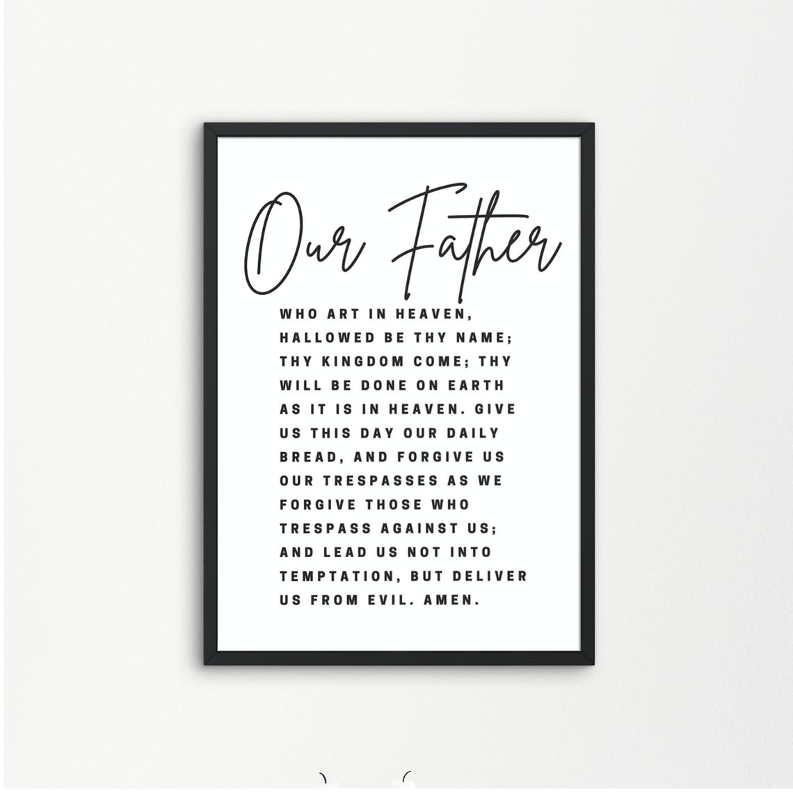 Christian Poster, the Lord's Prayer, Printable, Scripture Sign, Digital ...