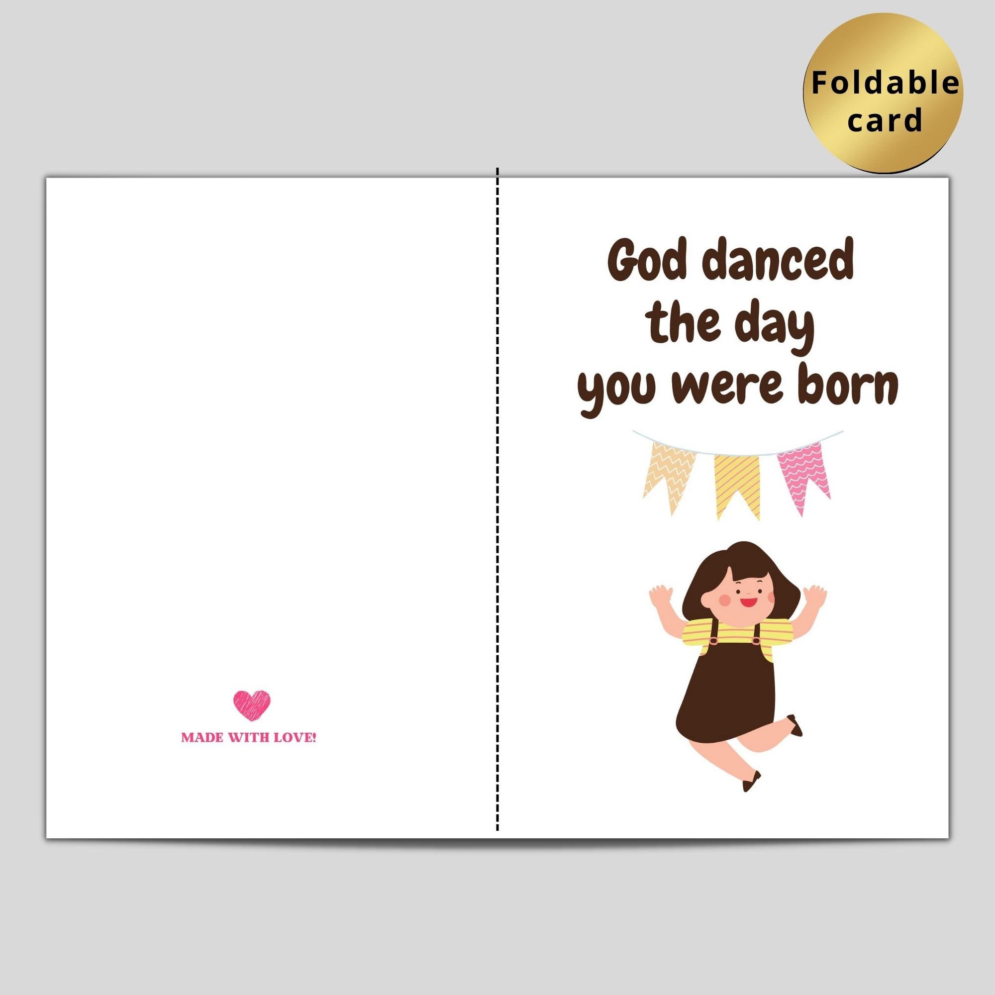 Christian Birthday Card Printable, Girls, Cute, 7x10 Card, Instant ...