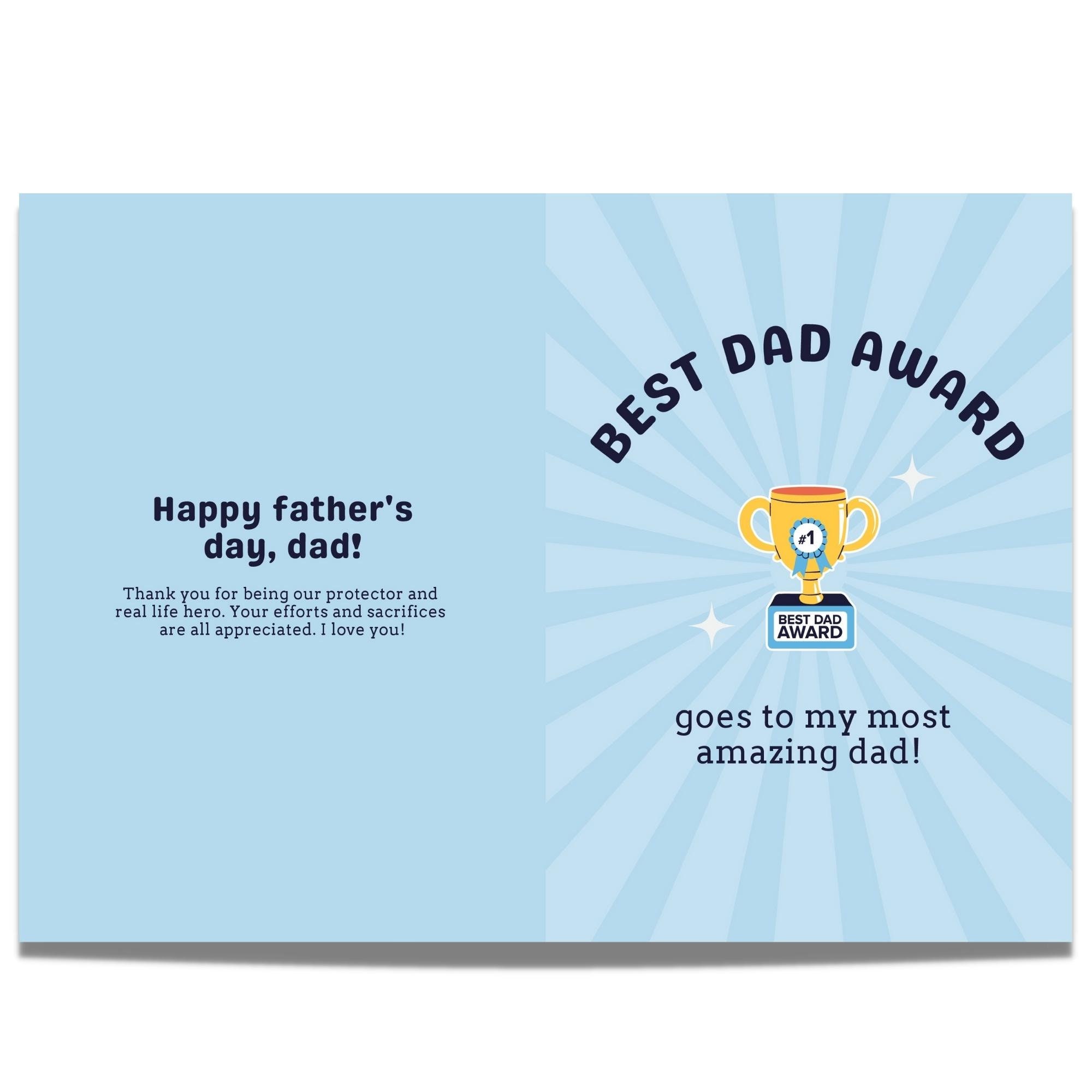Printable Father's Day Card, World's Best Dad, Fathers Day Card From ...