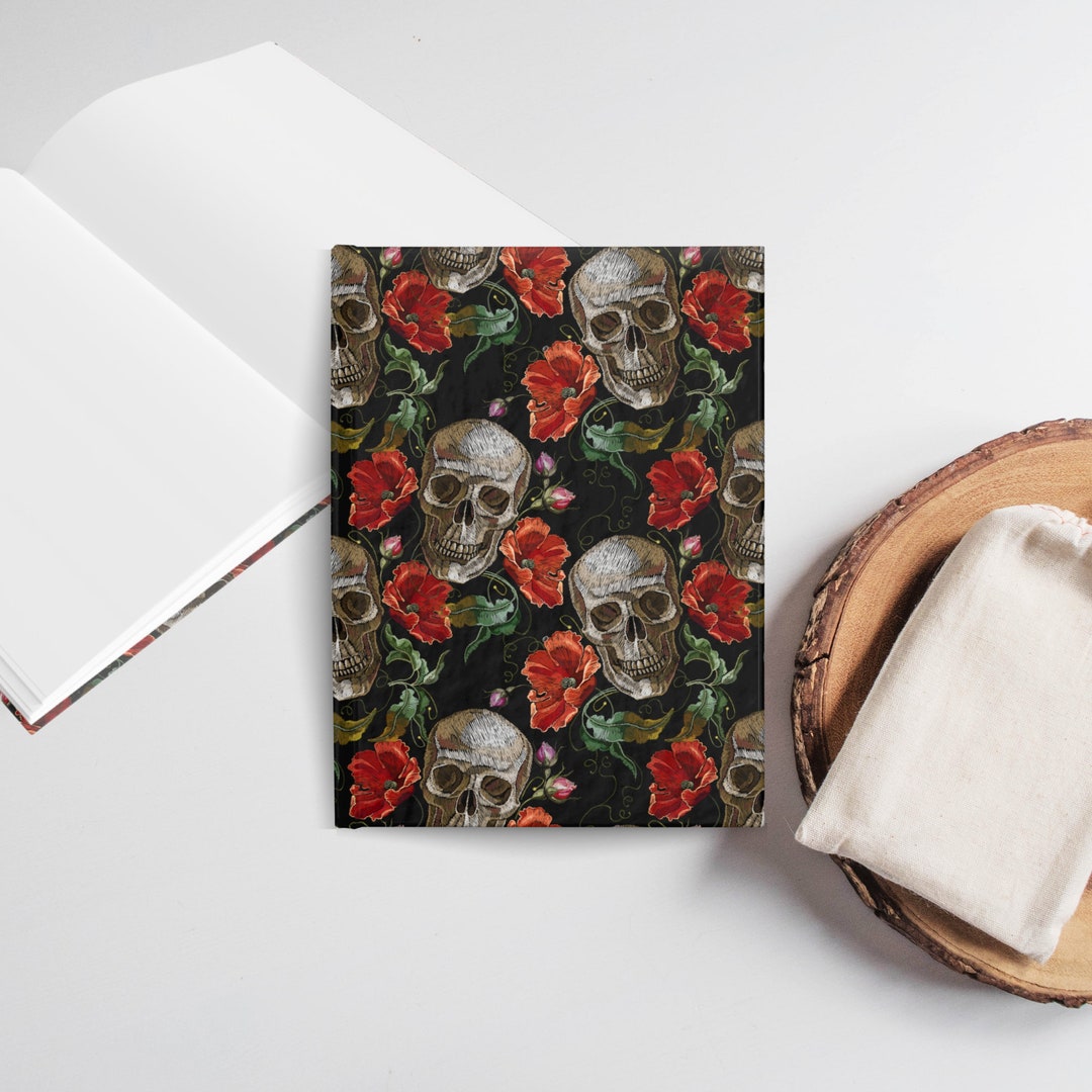 Skull and Poppy BLANK PAGE Journal Skull Journal Cottagecore Journal ...