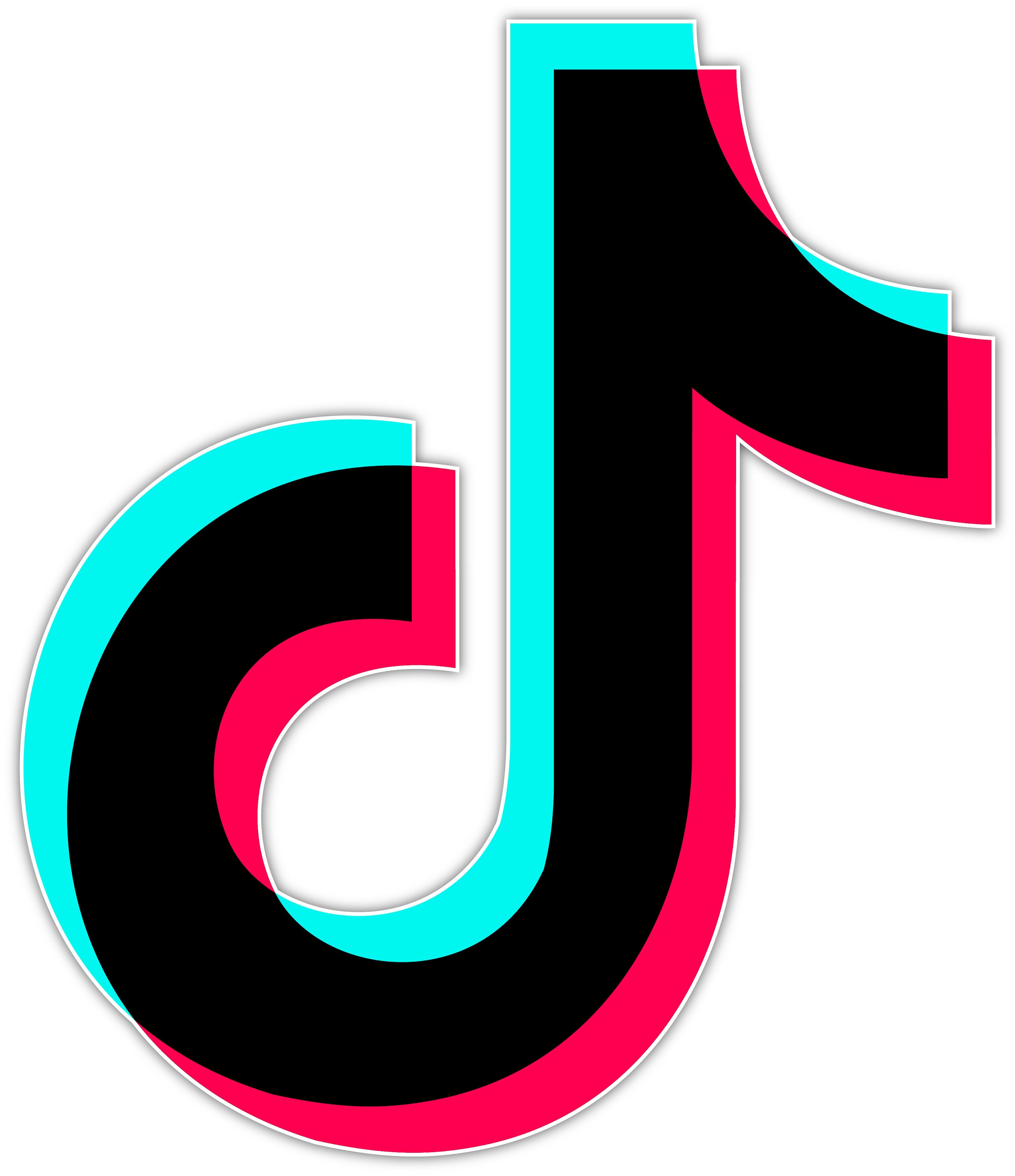 Tik Tok Logo Vinyl Sticker Decal Car Truck Garage Bumper - Etsy Hong Kong