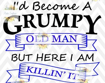Grumpy Old Man Svg - Etsy UK