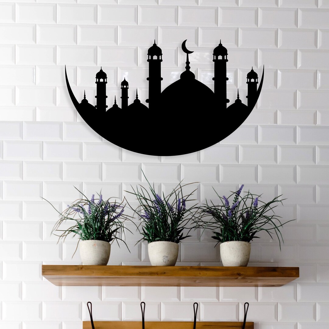 Metal Moon and Mosque Wall Art Metal Islamic Home Decor - Etsy