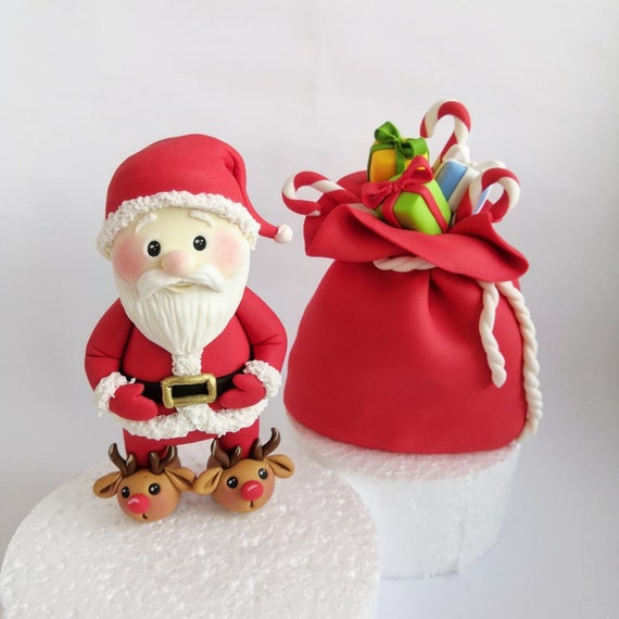 Video Tutorial Fondant Caketopper Santa Claus and Gift Bag - Etsy