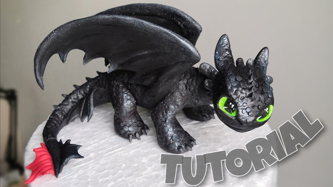 Tutorial Fondant Caketopper Toothless Dragon (how to Train Your Dragon ...