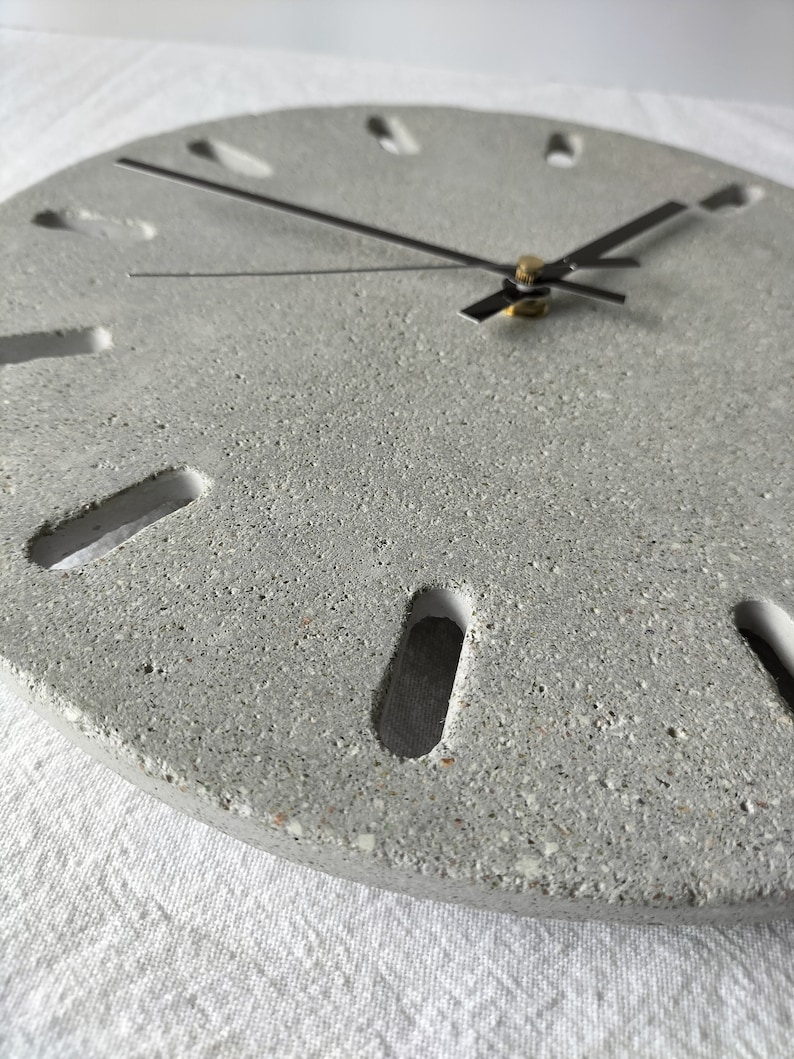 Handmade Concrete Wall Clock: Minimalist Grey Silent Clock - Etsy