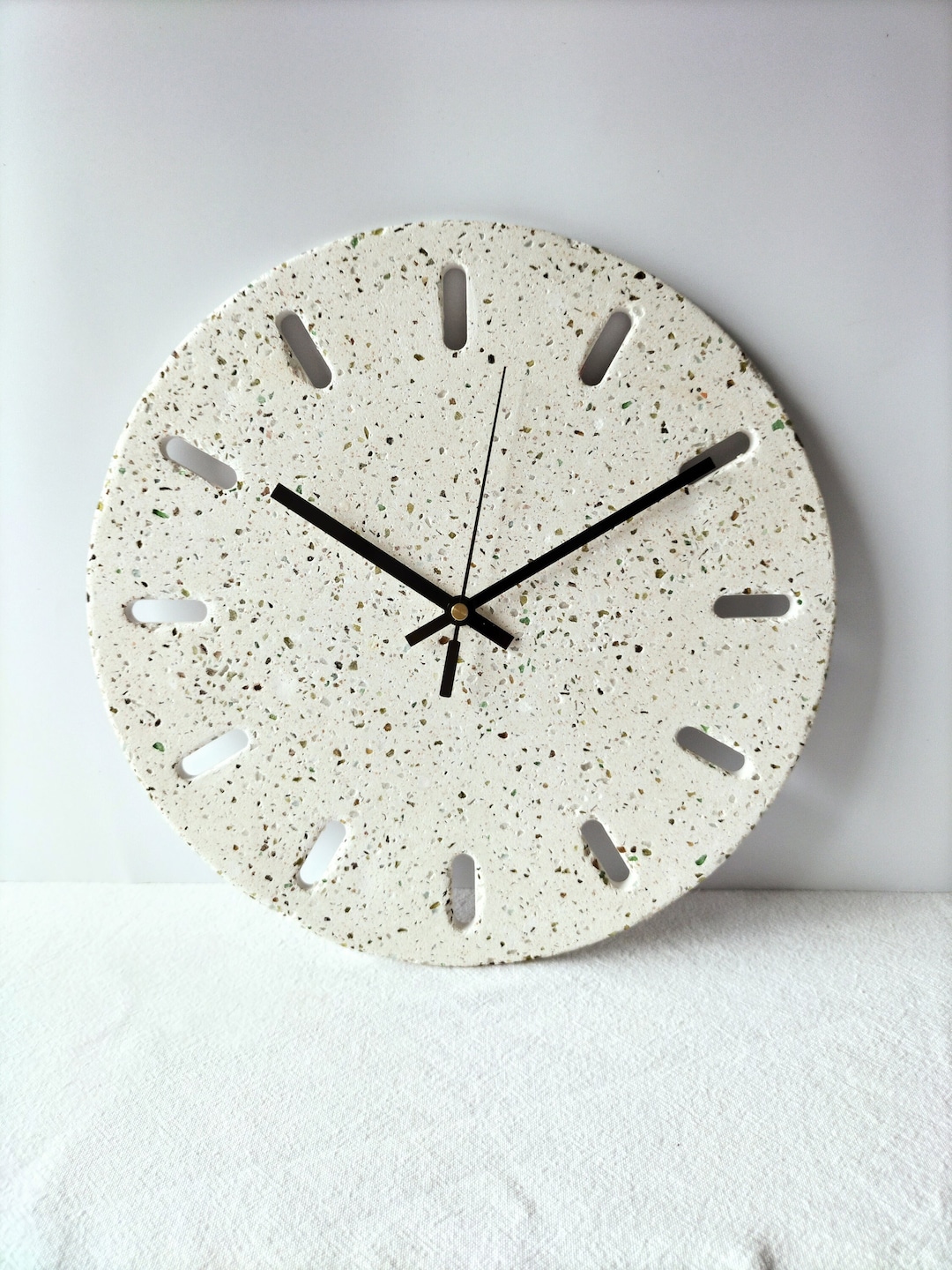 Modern Concrete Wall Clock, Terrazzo Finish, Silent Clock - Etsy