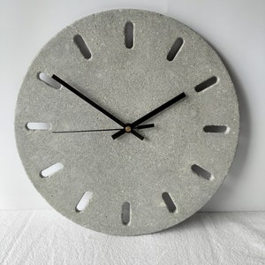 Handmade Concrete Wall Clock: Minimalist Grey Silent Clock - Etsy