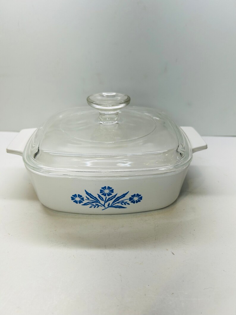Corning Ware Blue Cornflower Casserole Dish A-1-B 1 Quart With Pyrex ...