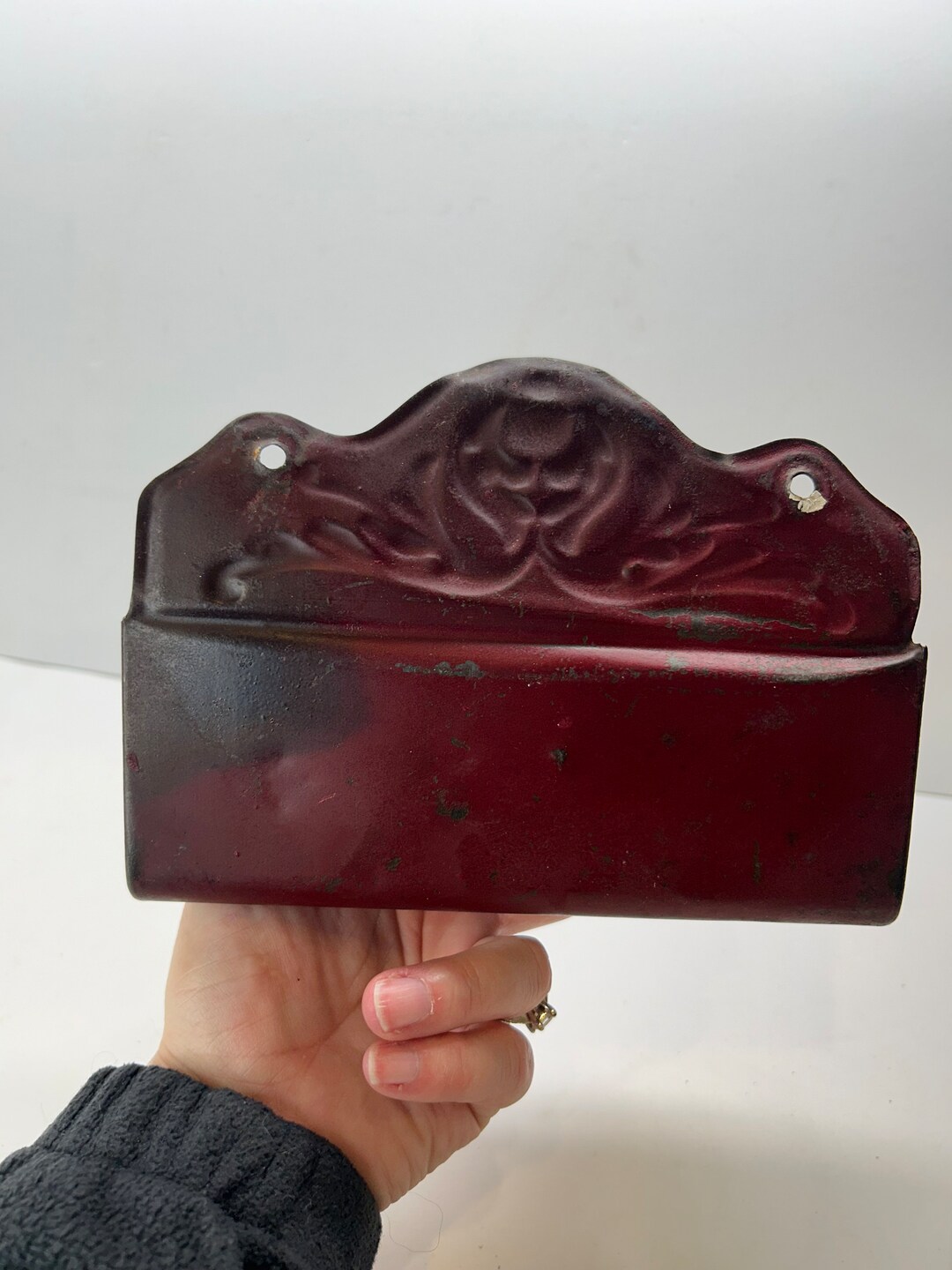 Antique Tin Red Comb Case Comb and Brush Holder Wall Mount - Etsy