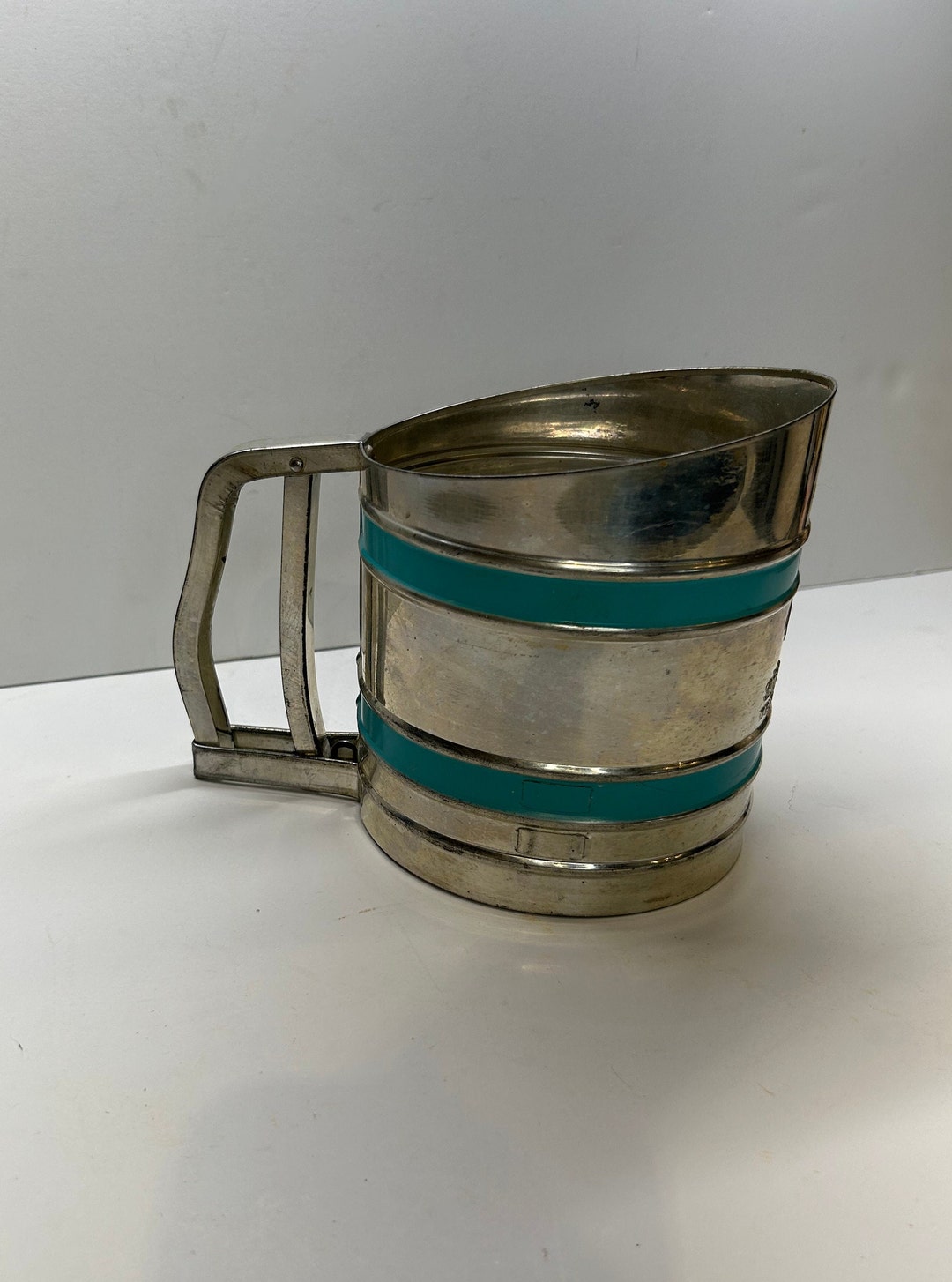 Sifter Foley Triple Screen Flour Sifter Retro 1950's Teal Aqua Stripe ...