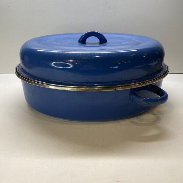Blue Enamel Roaster - Etsy