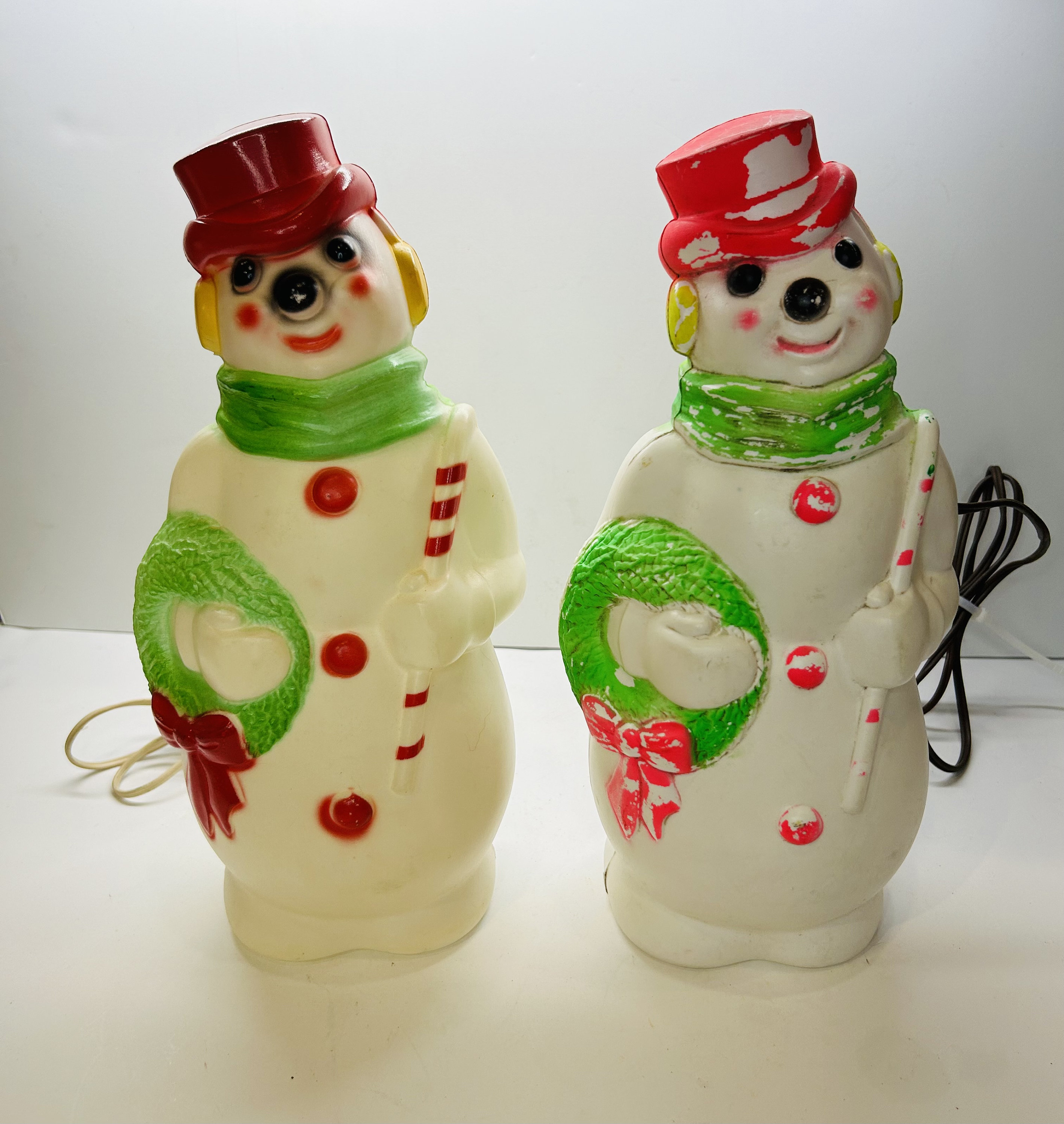 Empire Blow Mold Snowman Plastic Lighted Snowman Neon Green & - Etsy