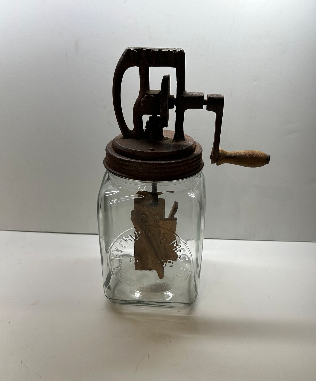 Antique Dazey Butter Churn No 20 Glass Marked Feb 14 1922 Primitive America Kitchen Etsy
