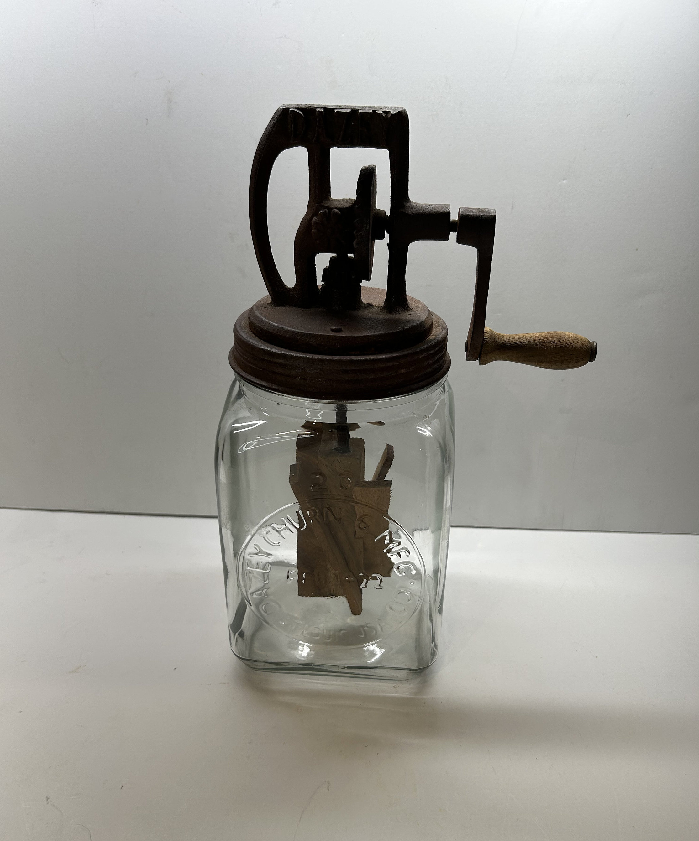 Antique DAZEY Butter Churn No 20 Glass Marked Feb 14 1922 Primitive ...