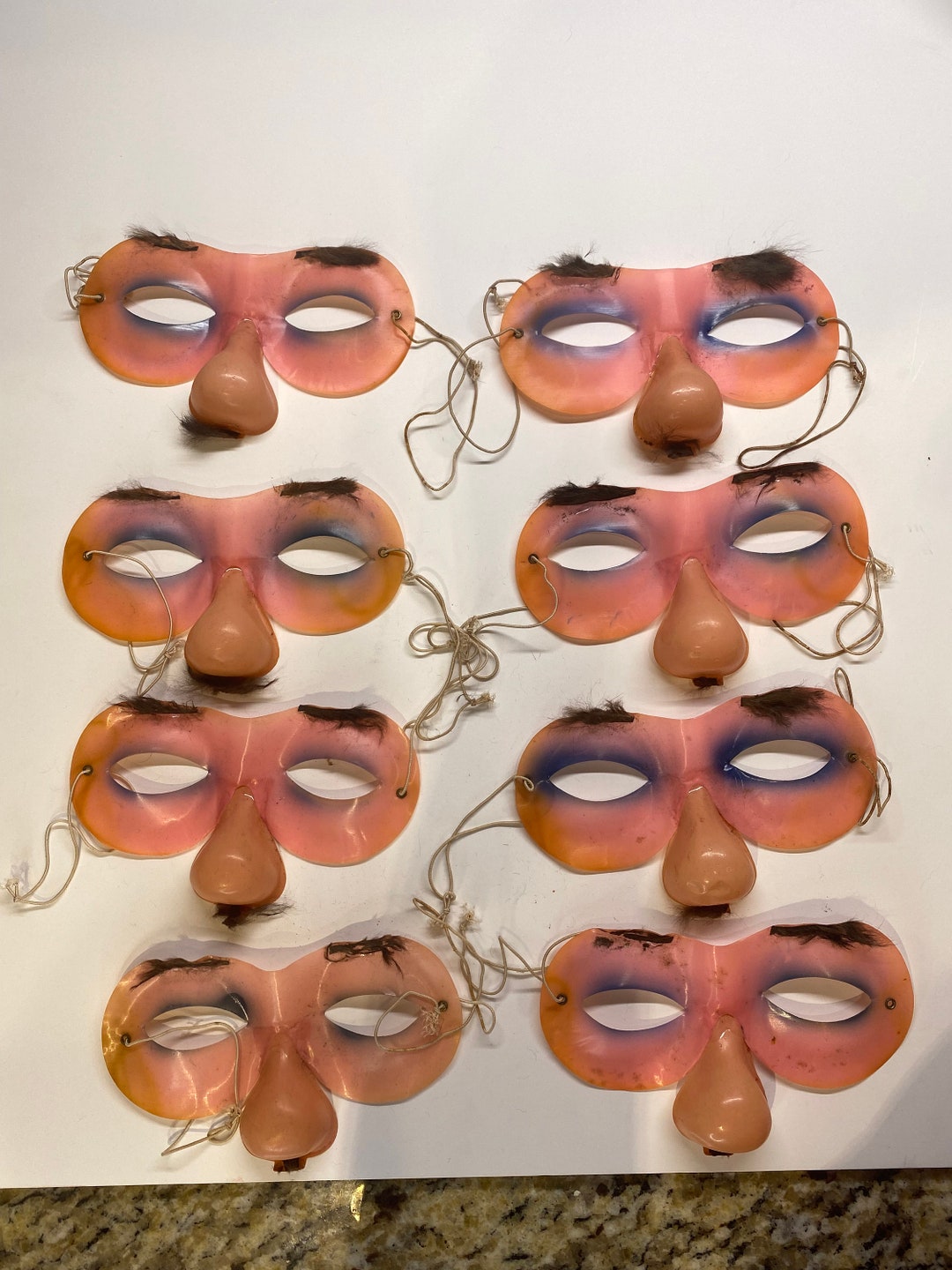 Halloween Masks Celluloid RARE 8 Celluloid Half Masks NOS in the ...
