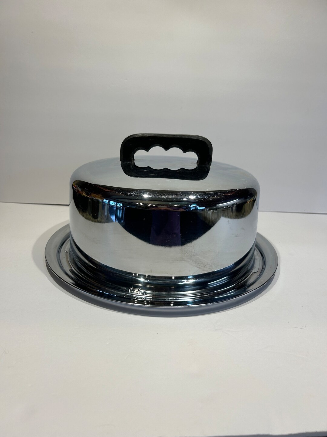 Cake Plate With Locking Dome Cover & Carry Handle Round Stainless Steel ...