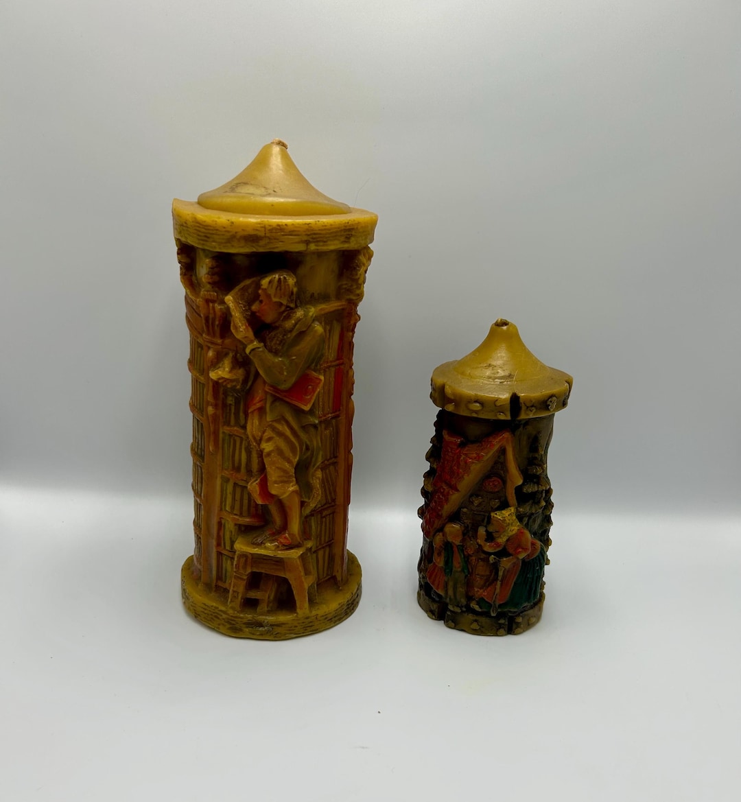 Vintage German Johann Gunter Wachswarenfabrik Hand Carved Candle CHOOSE ...
