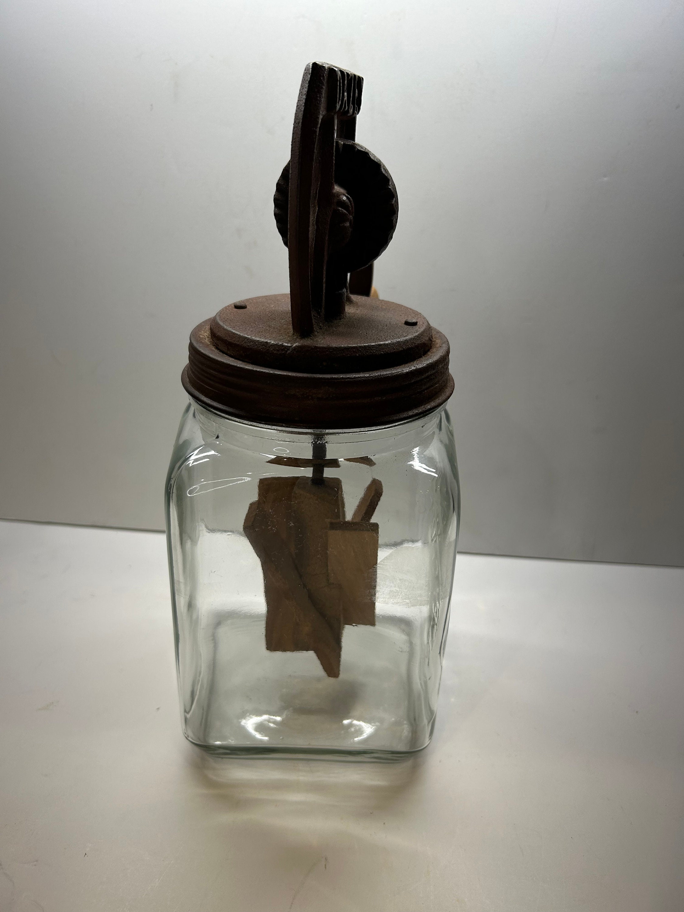Antique DAZEY Butter Churn No 20 Glass Marked Feb 14 1922 Primitive ...