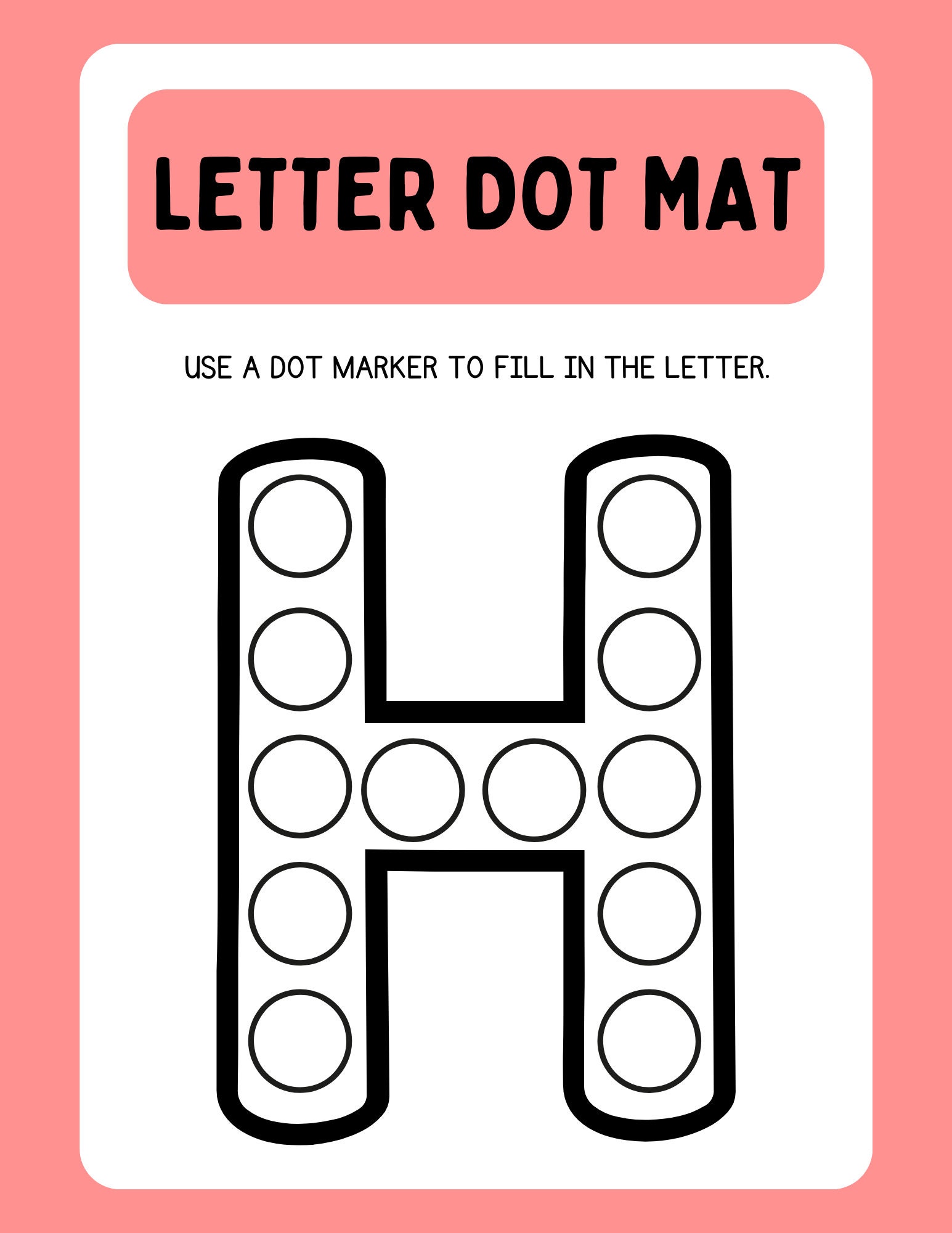 Colorful Playful Alphabet Dot Mat Worksheets - Etsy