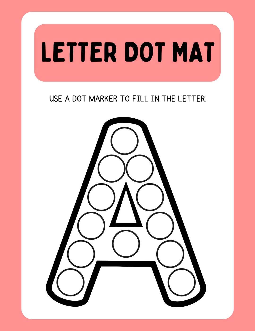 Colorful Playful Alphabet Dot Mat Worksheets - Etsy