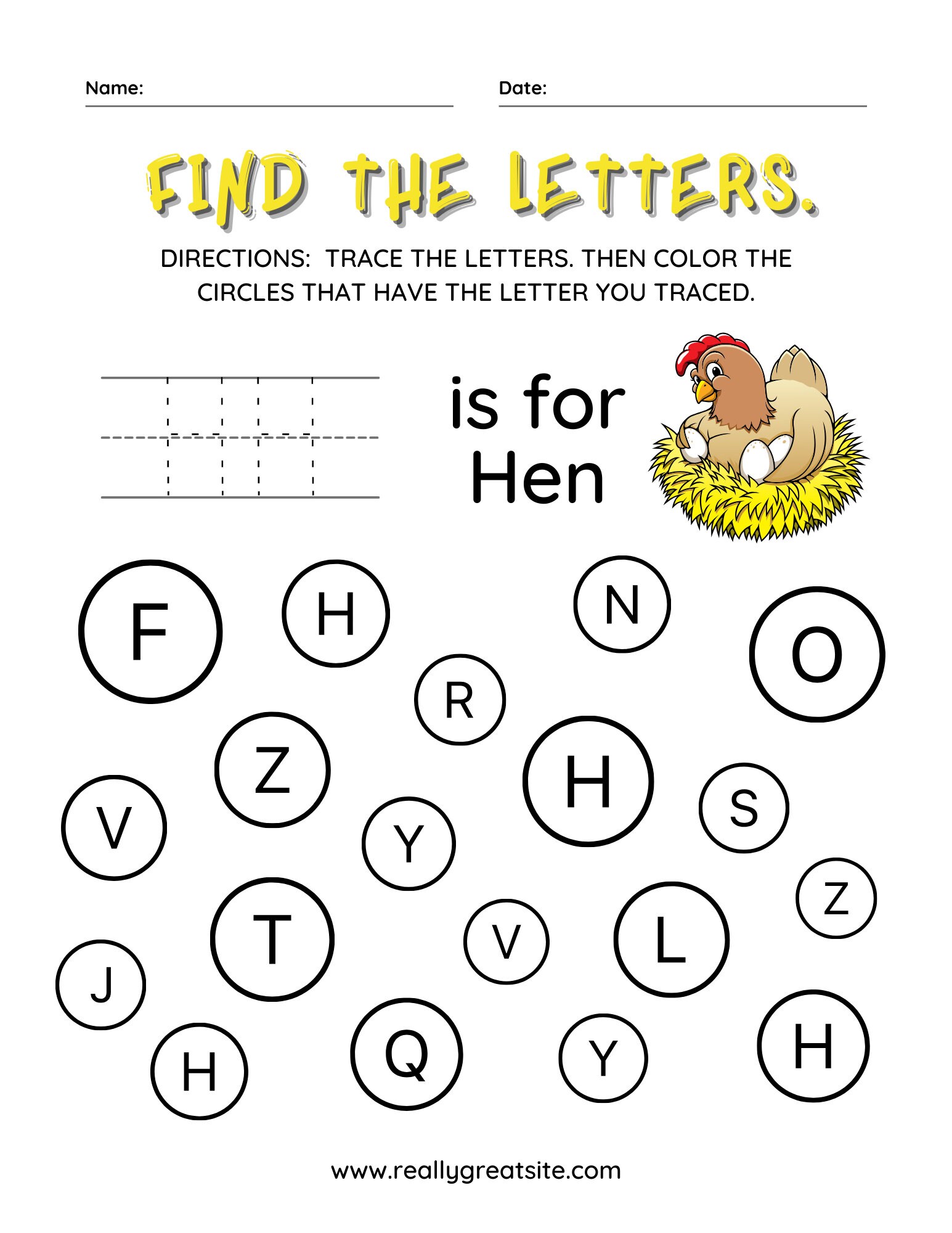 Find, Trace & Color the Letter A to Z Alphabet Worksheet - Etsy