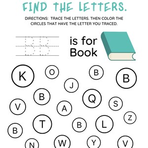 Find, Trace & Color the Letter A to Z Alphabet Worksheet - Etsy