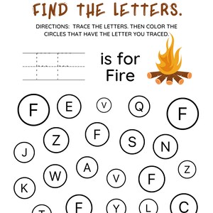 Find, Trace & Color the Letter A to Z Alphabet Worksheet - Etsy