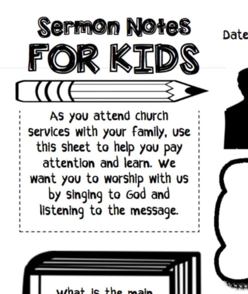 Sermon Notes for Kids - Etsy