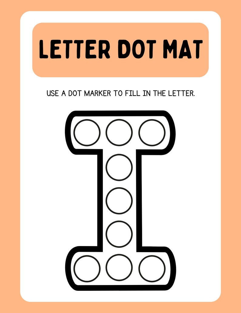Colorful Playful Alphabet Dot Mat Worksheets - Etsy
