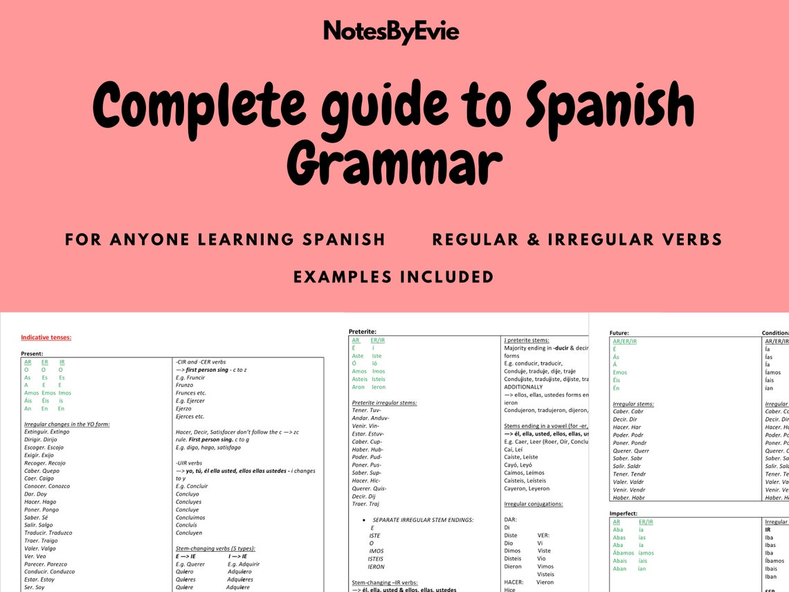 The Complete Guide to Spanish Grammar | Intermediate - Advanced ...